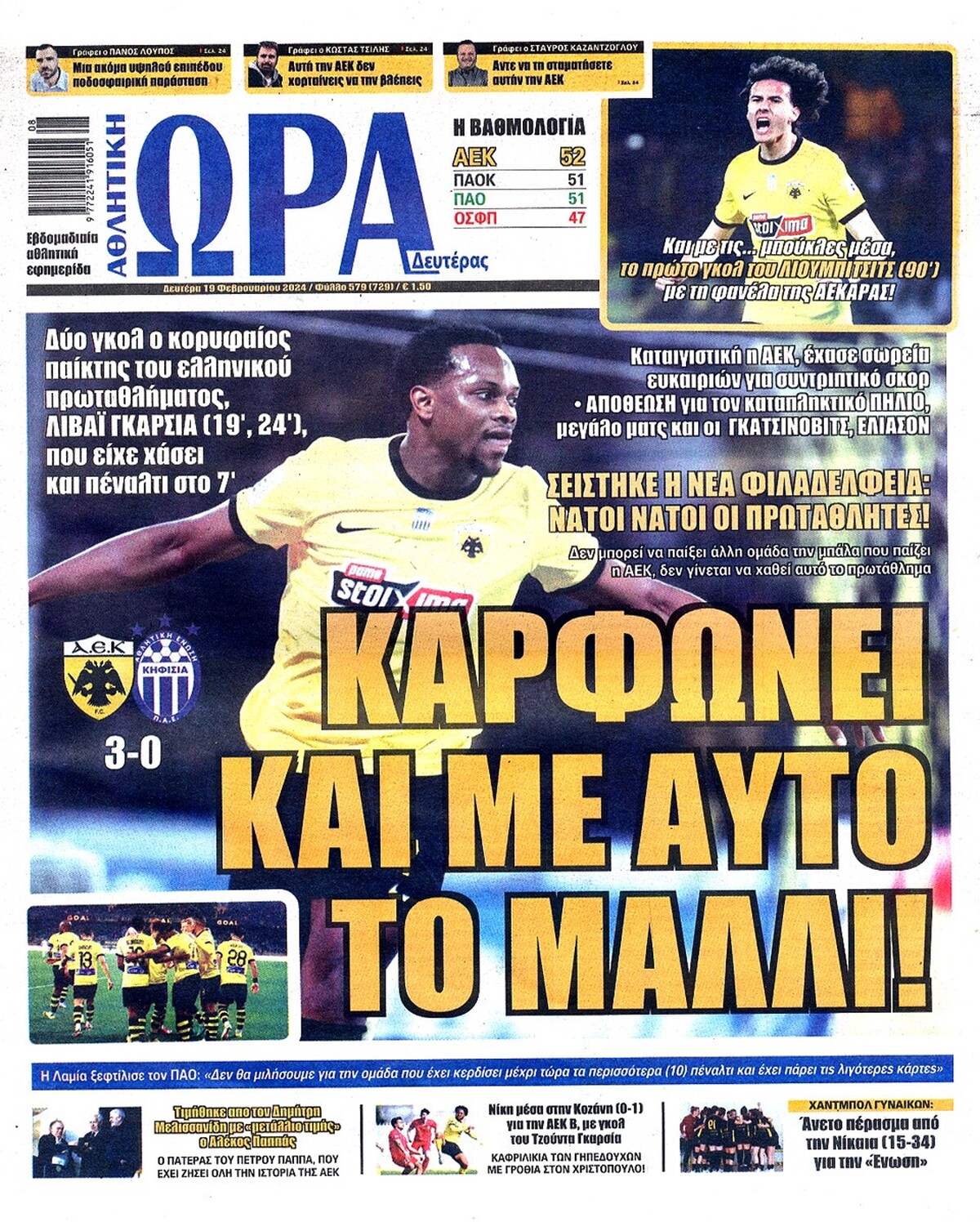 Newspaper ΩΡΑ ΤΩΝ ΣΠΟΡ - Δευτέρα, 19 Φεβρουαρίου 2024 - Fosonline